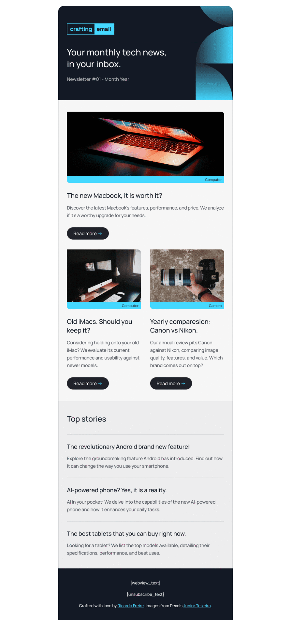 Email Template | Tech Geek - Crafting.email®