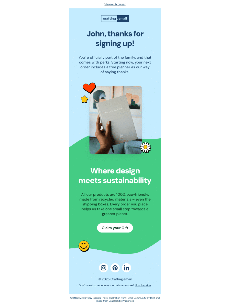 Email Template | Green Perk - Crafting.email®